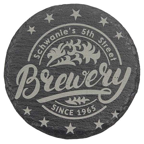 Slate Coaster – Round – KLA Engraving