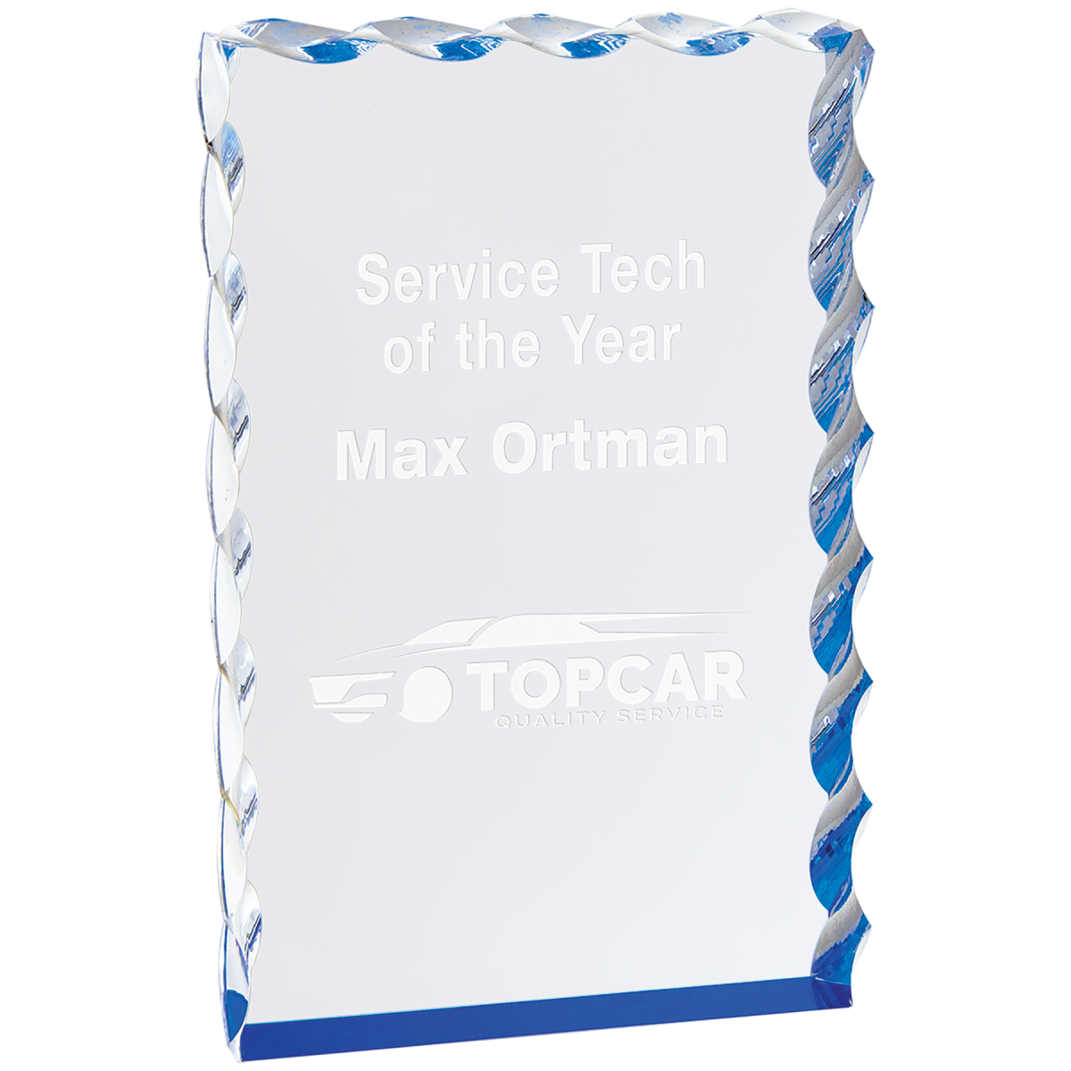 Wave Edge Acrylic Award – KLA Engraving