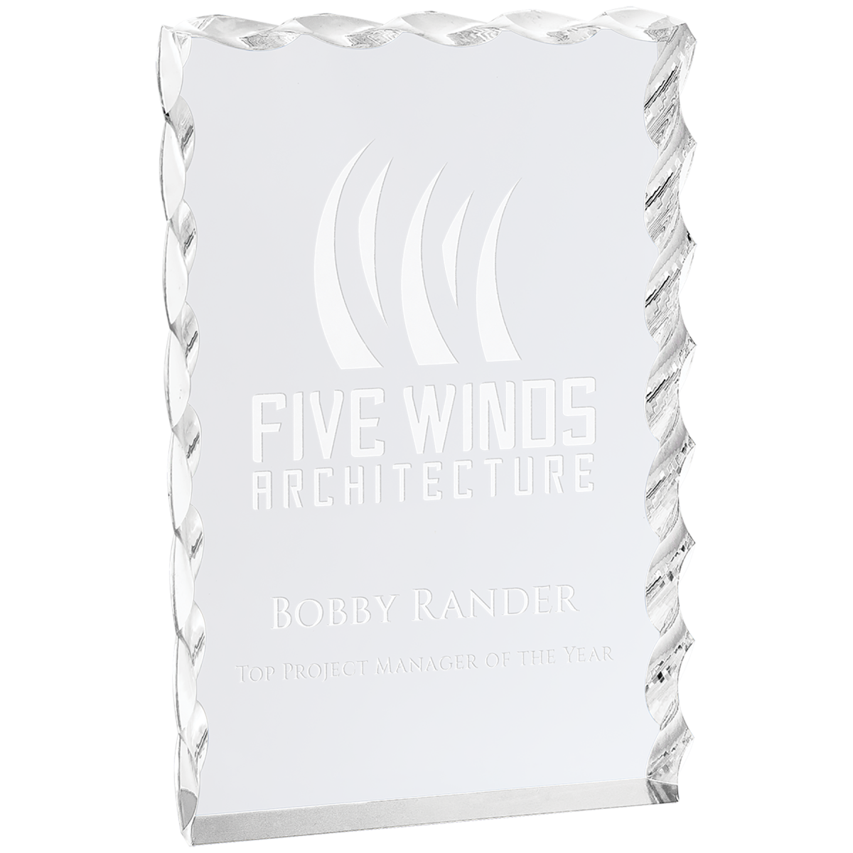 Wave Edge Acrylic Award – KLA Engraving