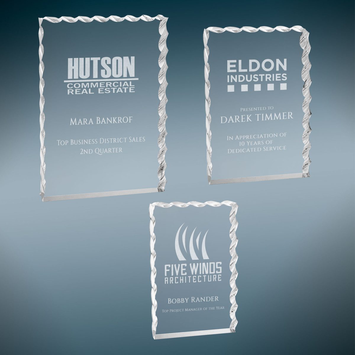 Wave Edge Acrylic Award – KLA Engraving